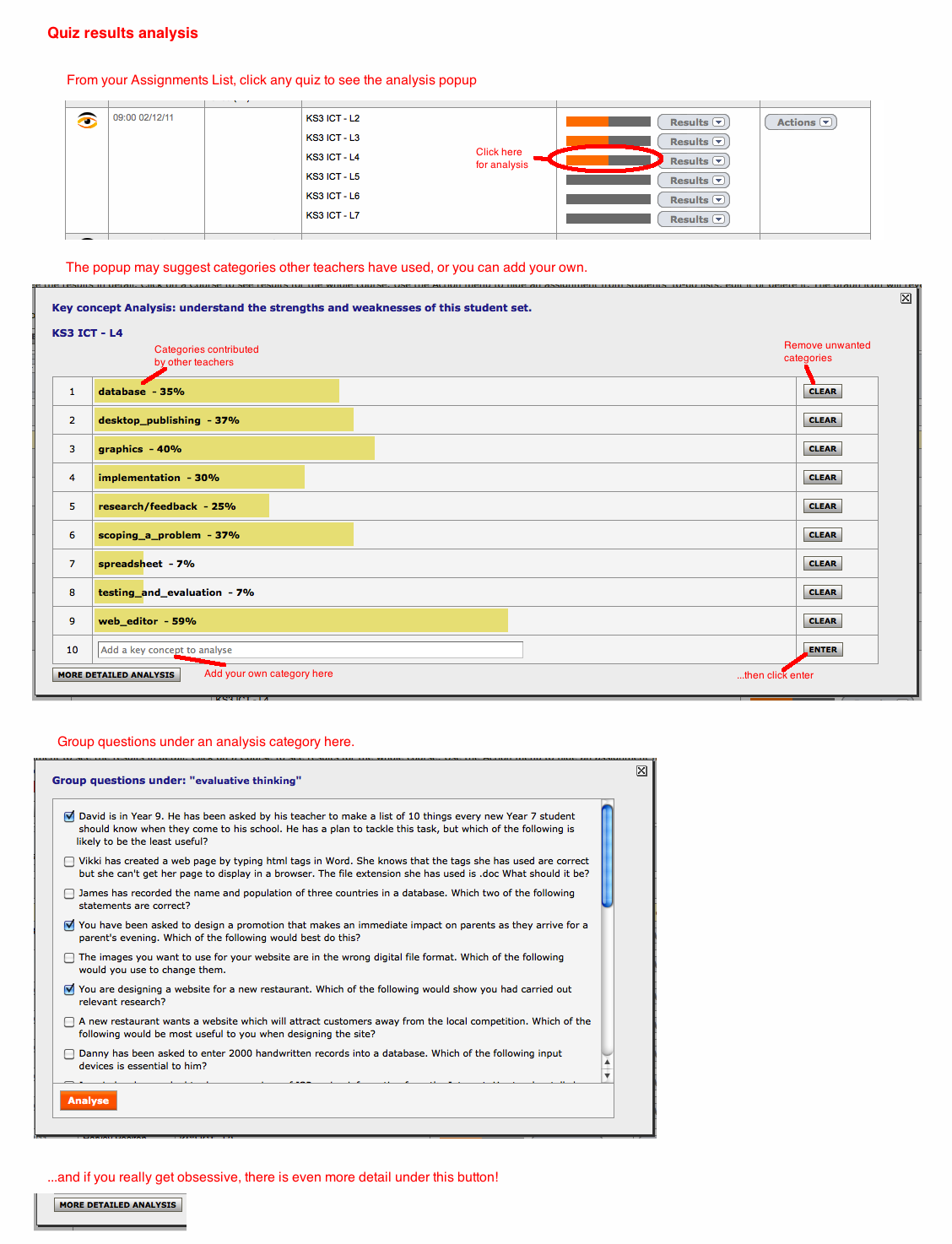 New: Understand your whole class at a glance with quiz analysis – Yacapaca