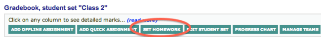 Set homework direct from the Gradebook – Yacapaca